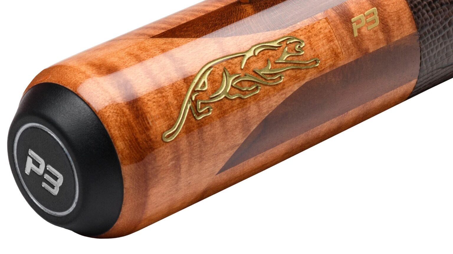 Predator P3 Aura Golden Stained Curly Maple & Bocote Pool Cue - Leather ...